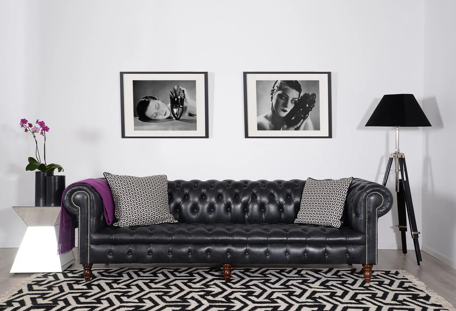 Chesterfield Sofa Collins Leder beige | VON WILMOWSKY