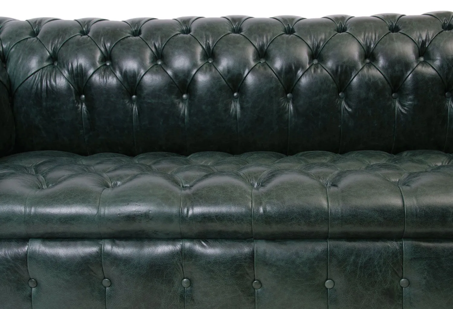 Chesterfield Sofa Collins Leder blau | VON WILMOWSKY