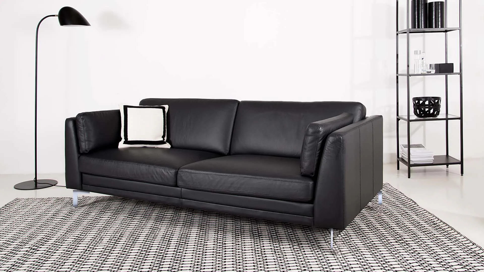 Zeitloses Ledersofa Lexington Leder weiß | VON WILMOWSKY