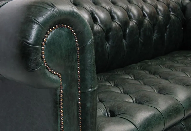 Chesterfield Sofa Collins Leder beige | VON WILMOWSKY