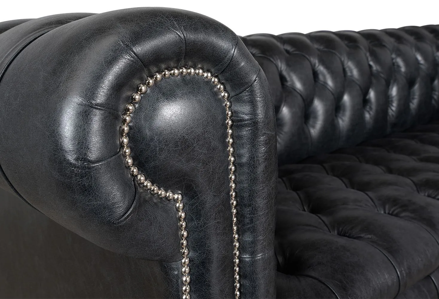 Chesterfield Sofa Collins Leder beige | VON WILMOWSKY