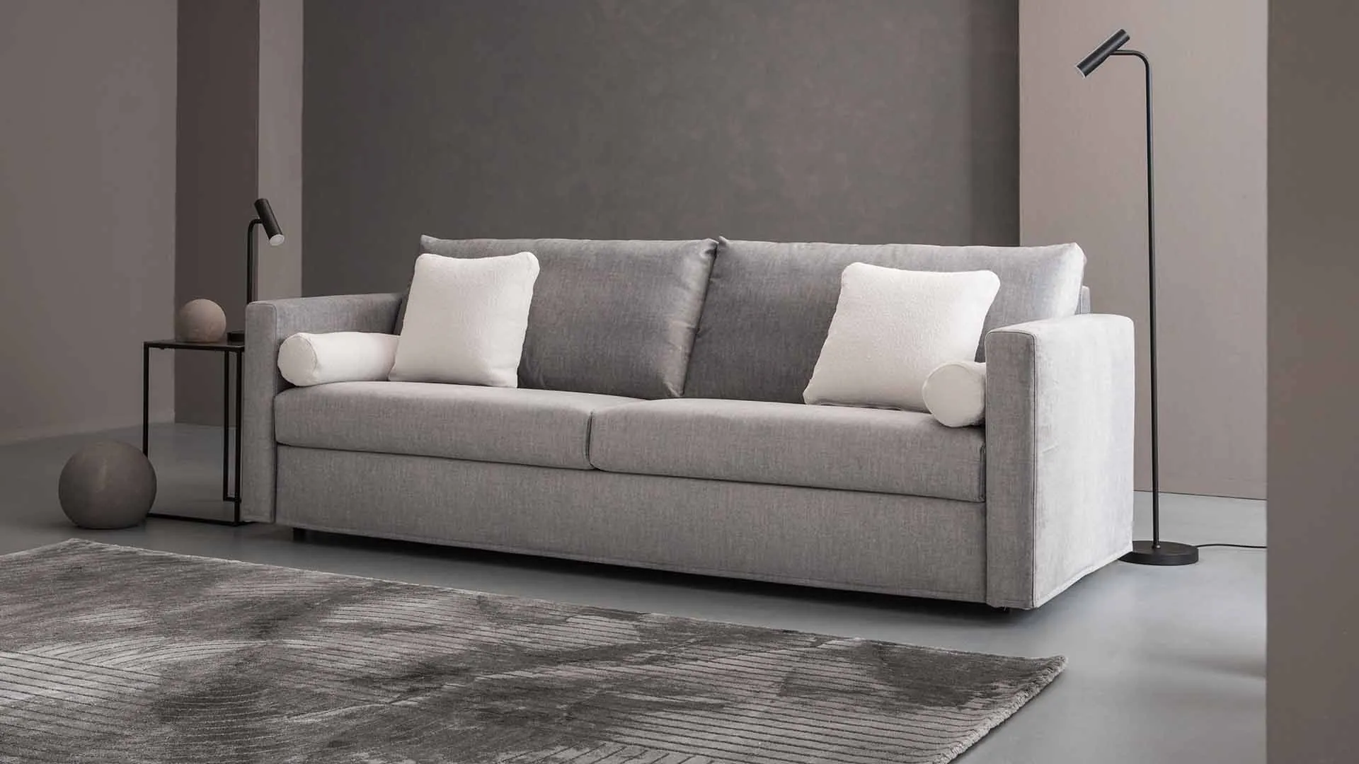 Schlafsofa Vadena Collezioni Samt blau | VON WILMOWSKY