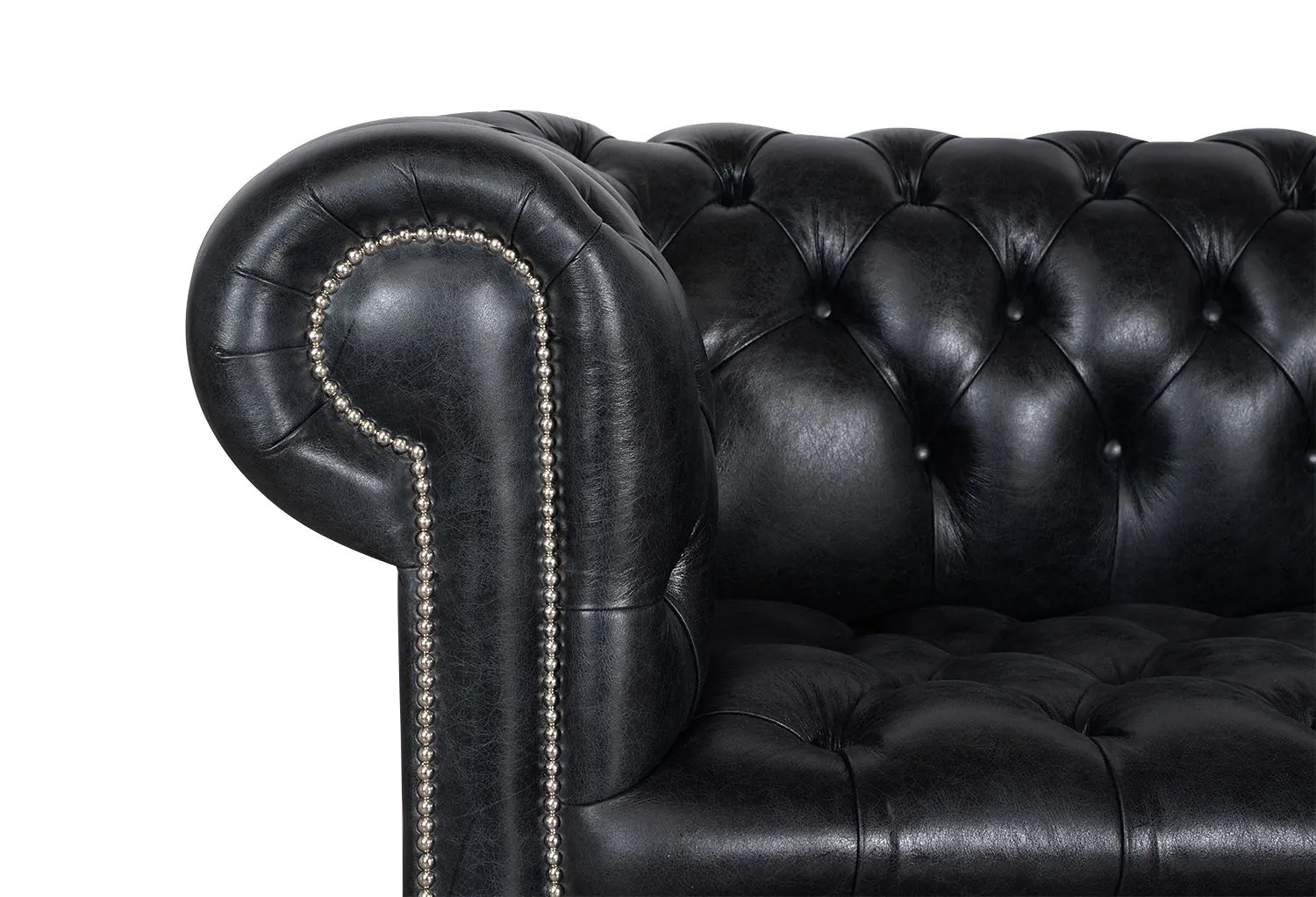 Chesterfield Sofa Collins Leder beige | VON WILMOWSKY