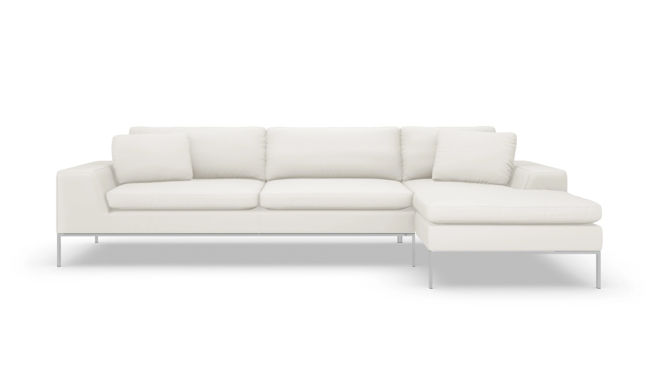 Designer Ledersofa Helgesen Leder weiß | VON WILMOWSKY