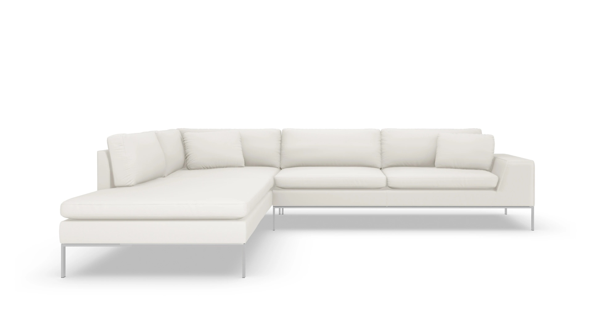 Designer Ledersofa Helgesen Leder weiß | VON WILMOWSKY