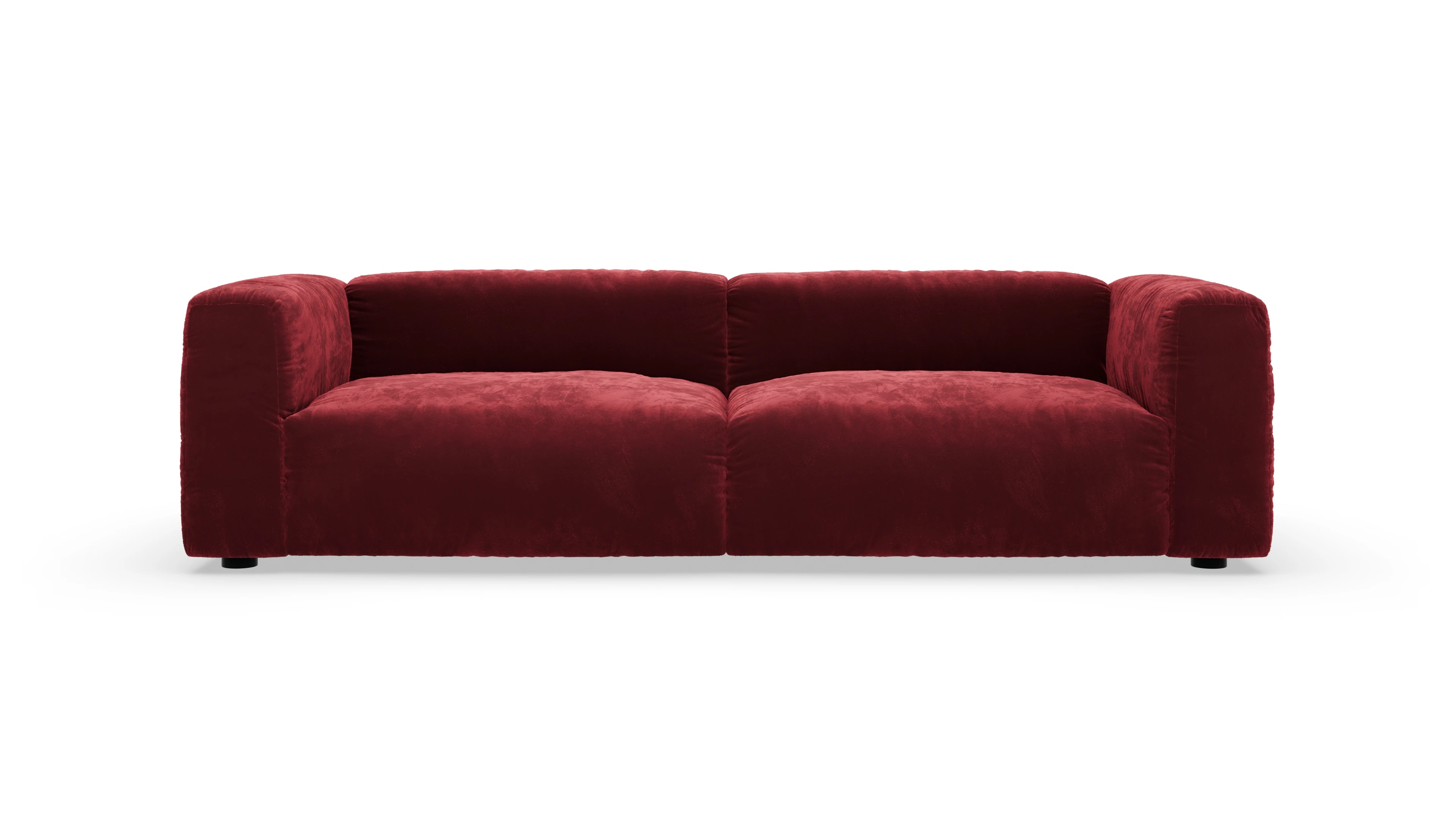 Design Stoffsofa Molin Samt rot | VON WILMOWSKY