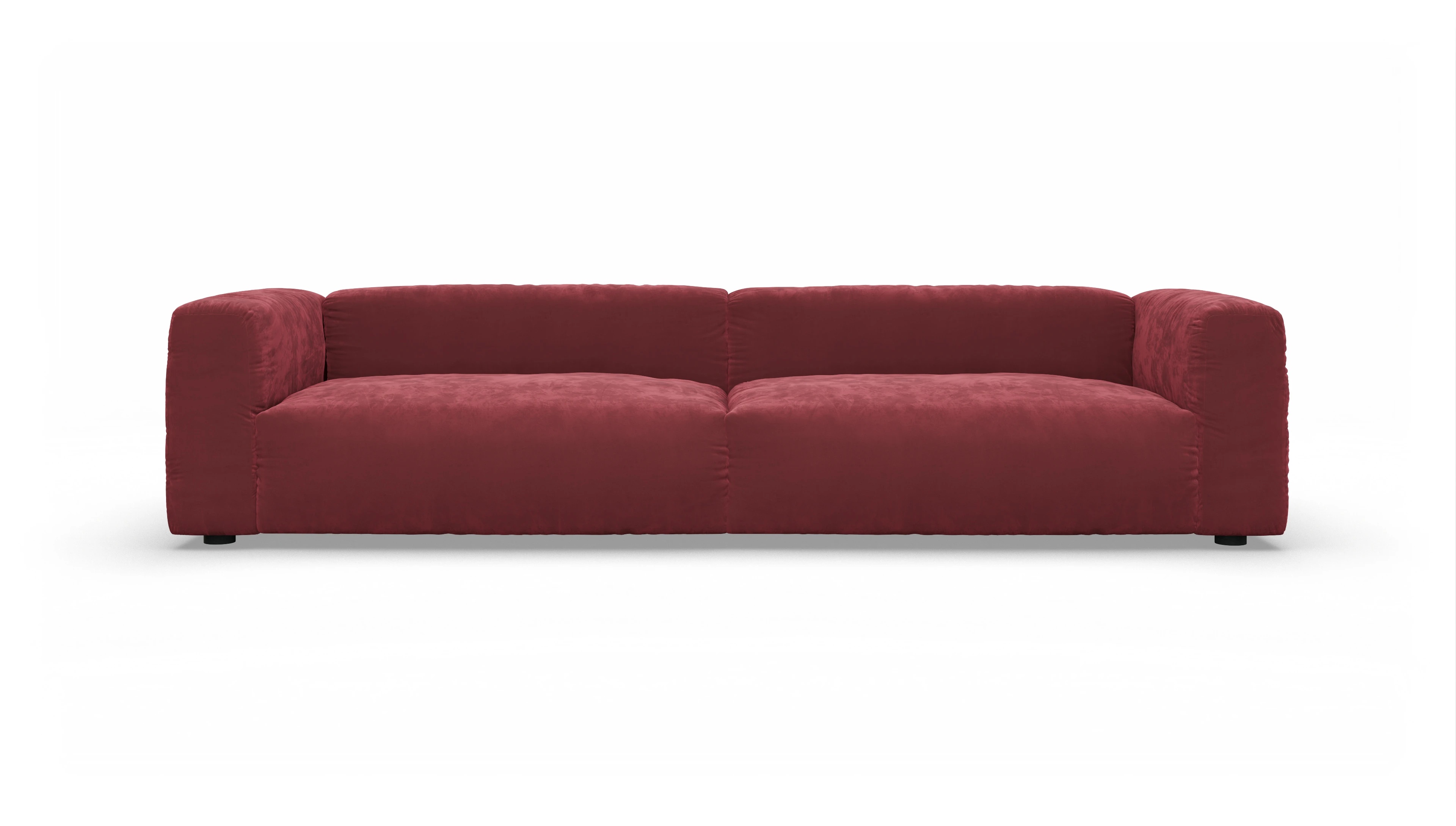 Design Stoffsofa Molin Samt rot | VON WILMOWSKY