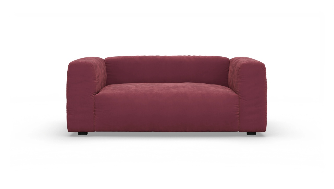 Design Stoffsofa Molin Samt rot | VON WILMOWSKY