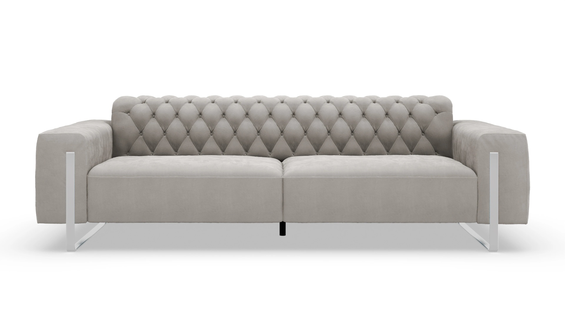 Designer-Sofa Nox in Samt Samt grau | VON WILMOWSKY