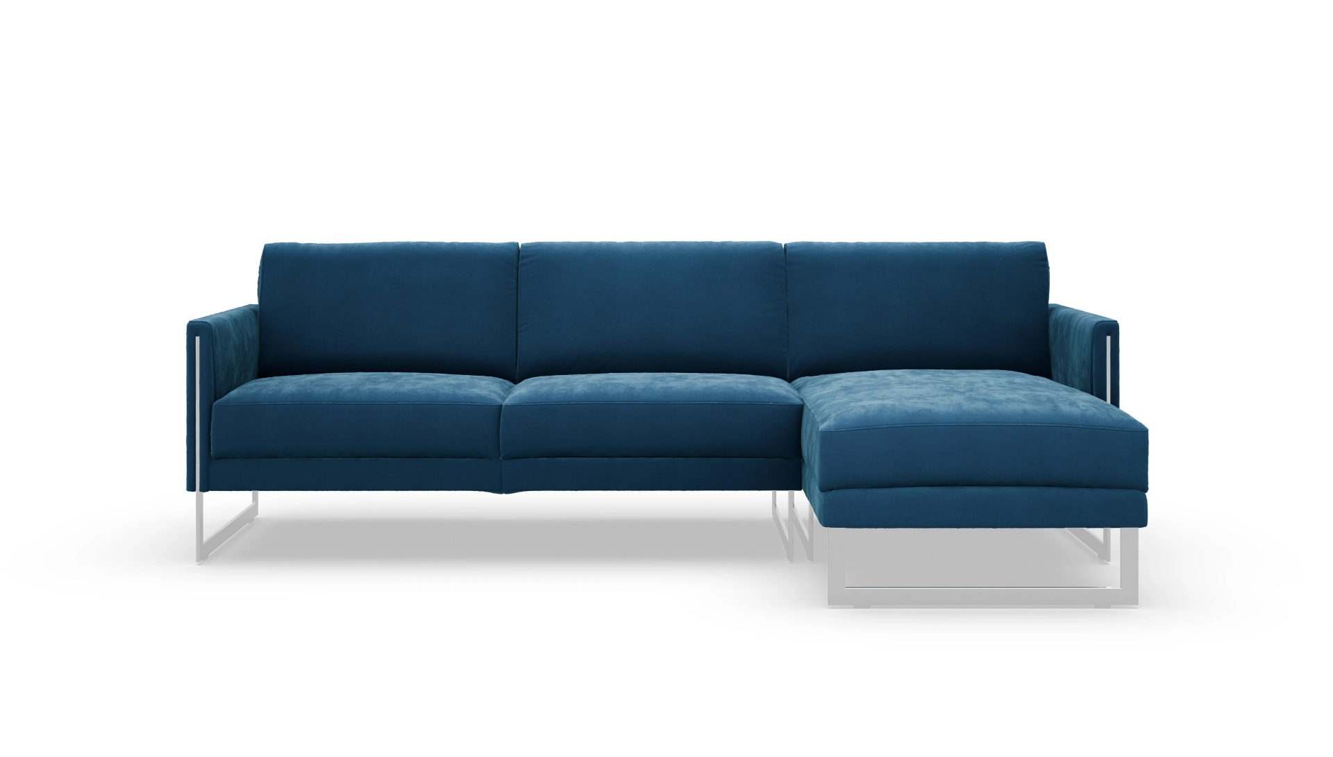 Designer-Sofa Nebbia in Samt Samt blau | VON WILMOWSKY