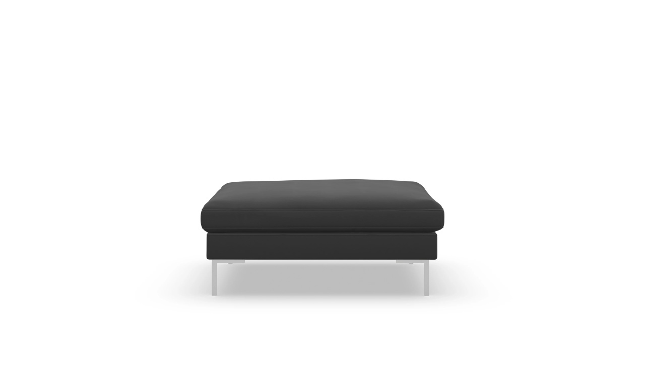 Designer-Hocker Larsen in Leder Leder schwarz | VON WILMOWSKY