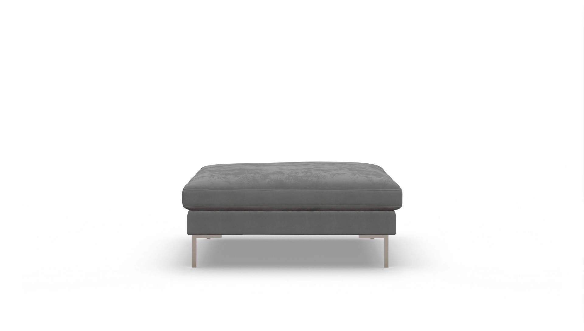 Design-Hocker Larsen in Stoff Samt grau | VON WILMOWSKY