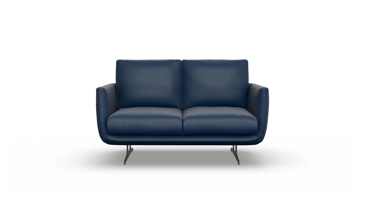 Luxus Ledersofa Boteri Leder blau | VON WILMOWSKY