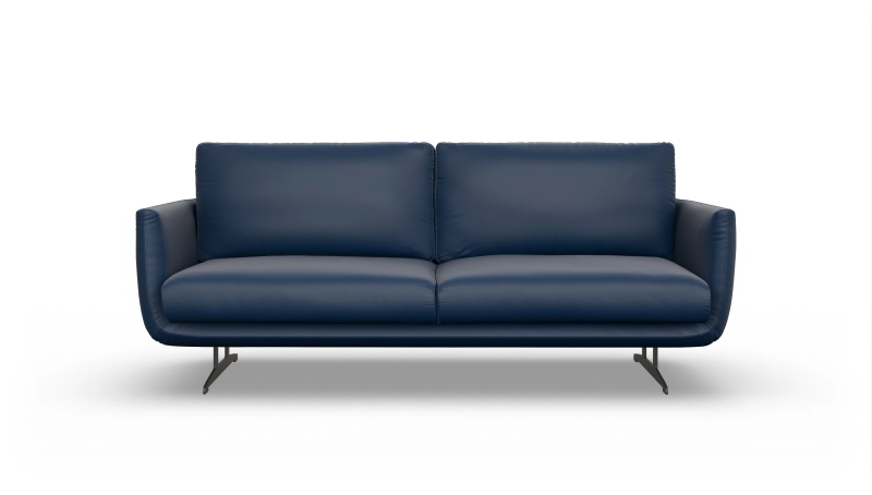 Luxus Ledersofa Boteri Leder blau | VON WILMOWSKY