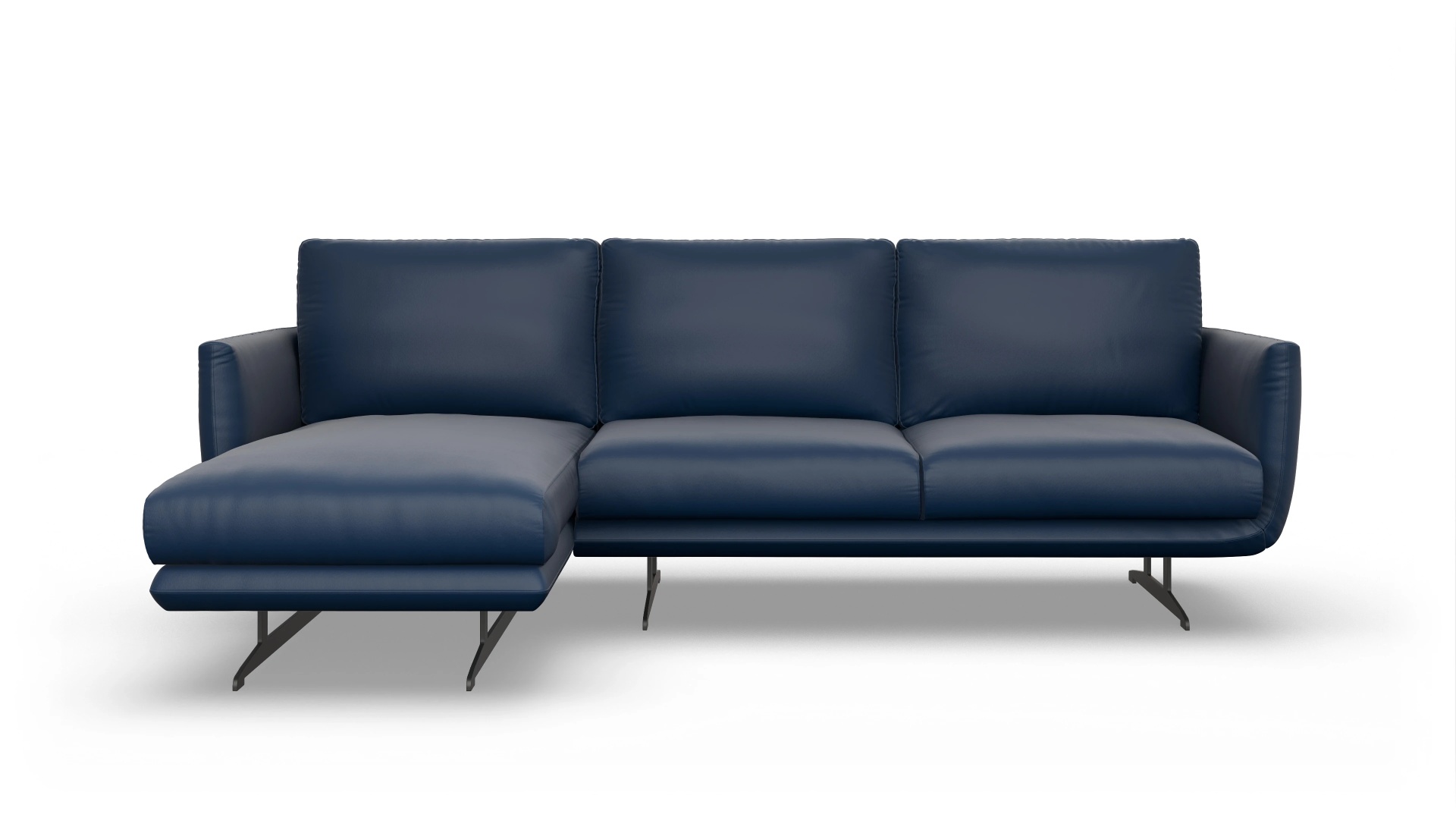 Luxus Ledersofa Boteri Leder blau | VON WILMOWSKY