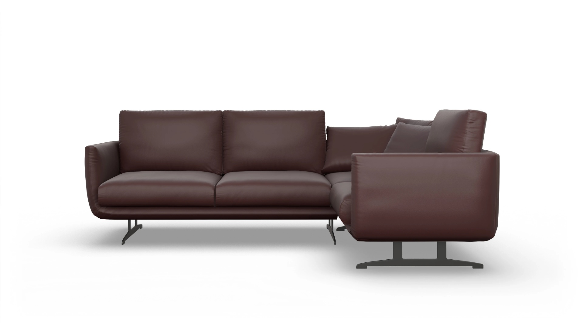 Luxus Ledersofa Boteri Leder rot | VON WILMOWSKY