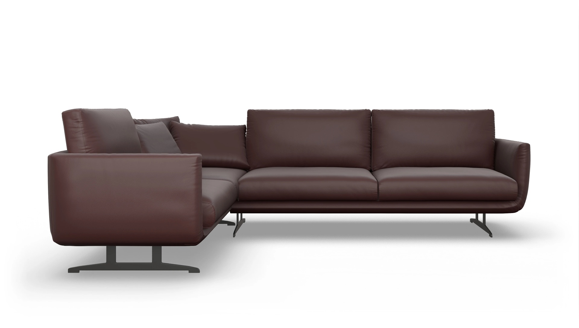 Luxus Ledersofa Boteri Leder rot | VON WILMOWSKY
