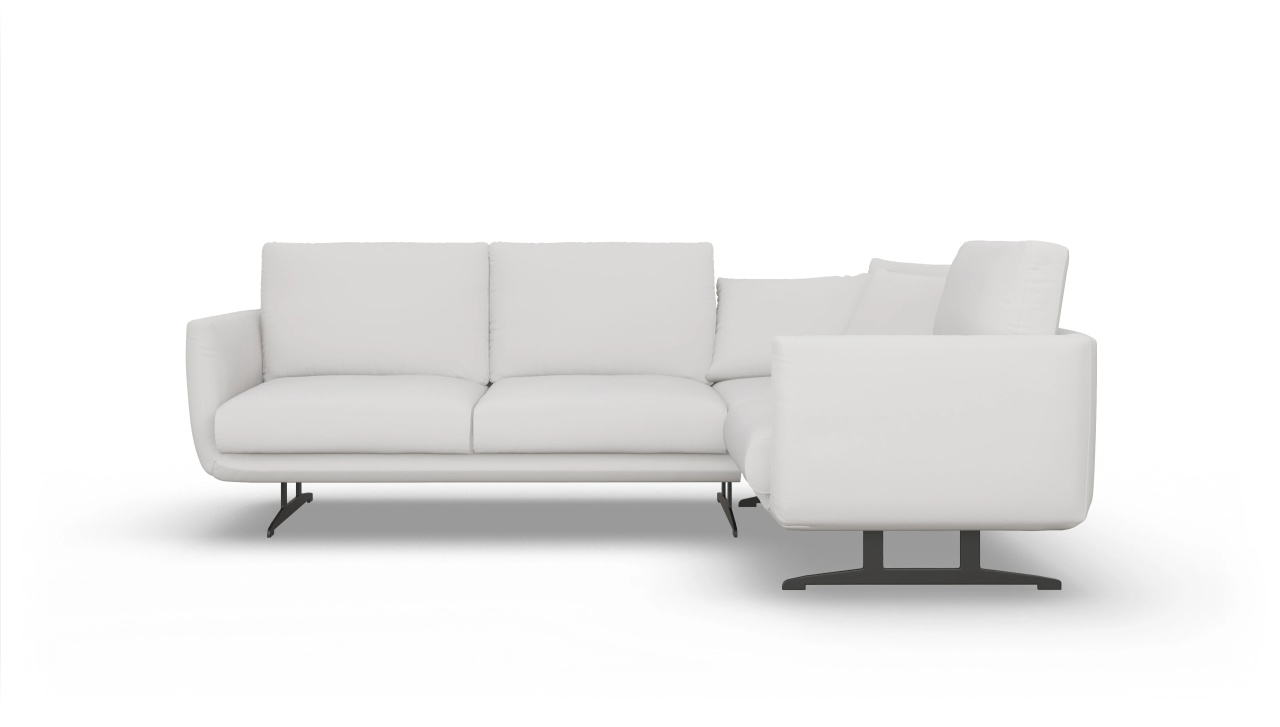 Luxus Ledersofa Boteri Leder weiß | VON WILMOWSKY