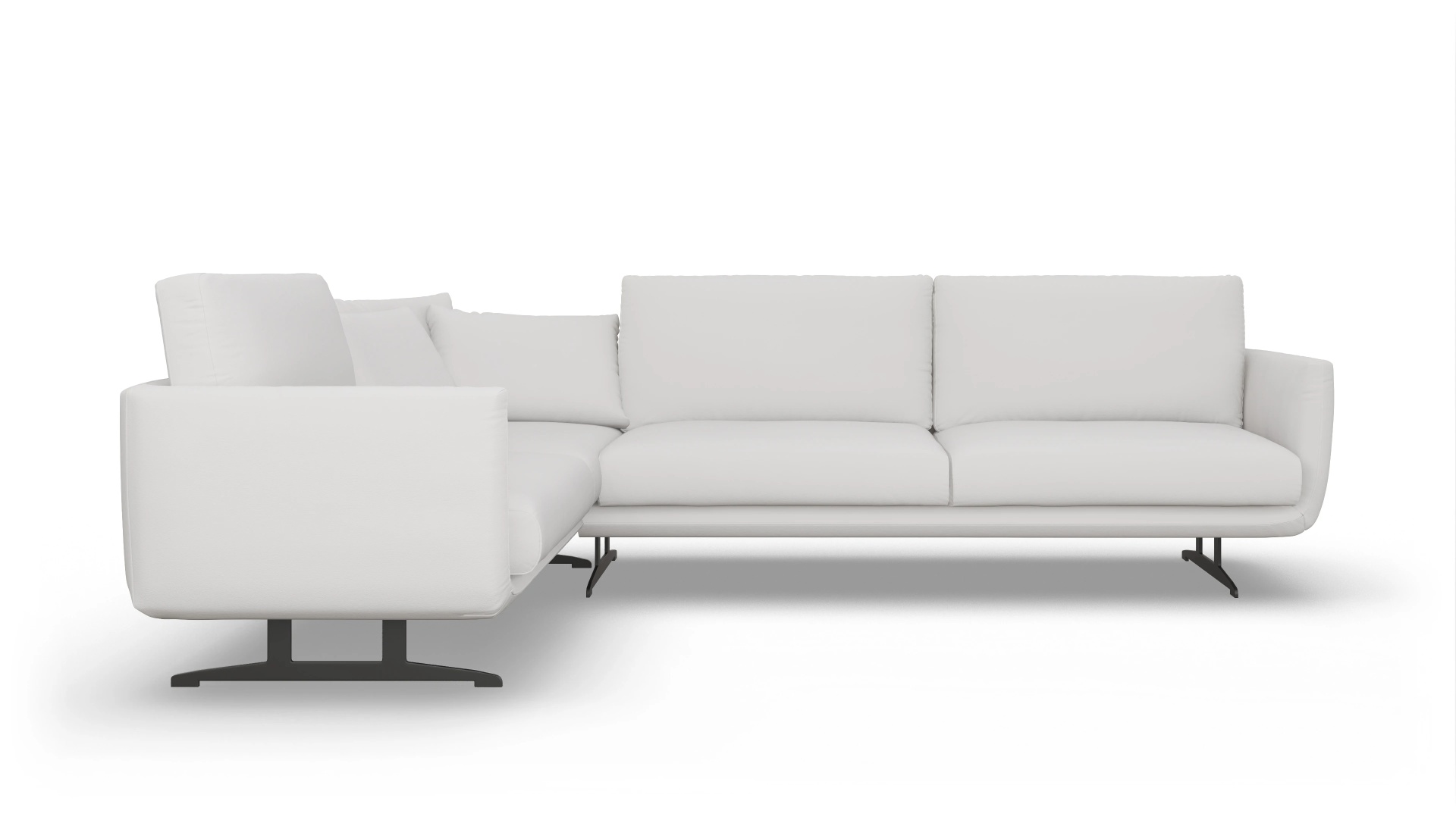 Luxus Ledersofa Boteri Leder weiß | VON WILMOWSKY