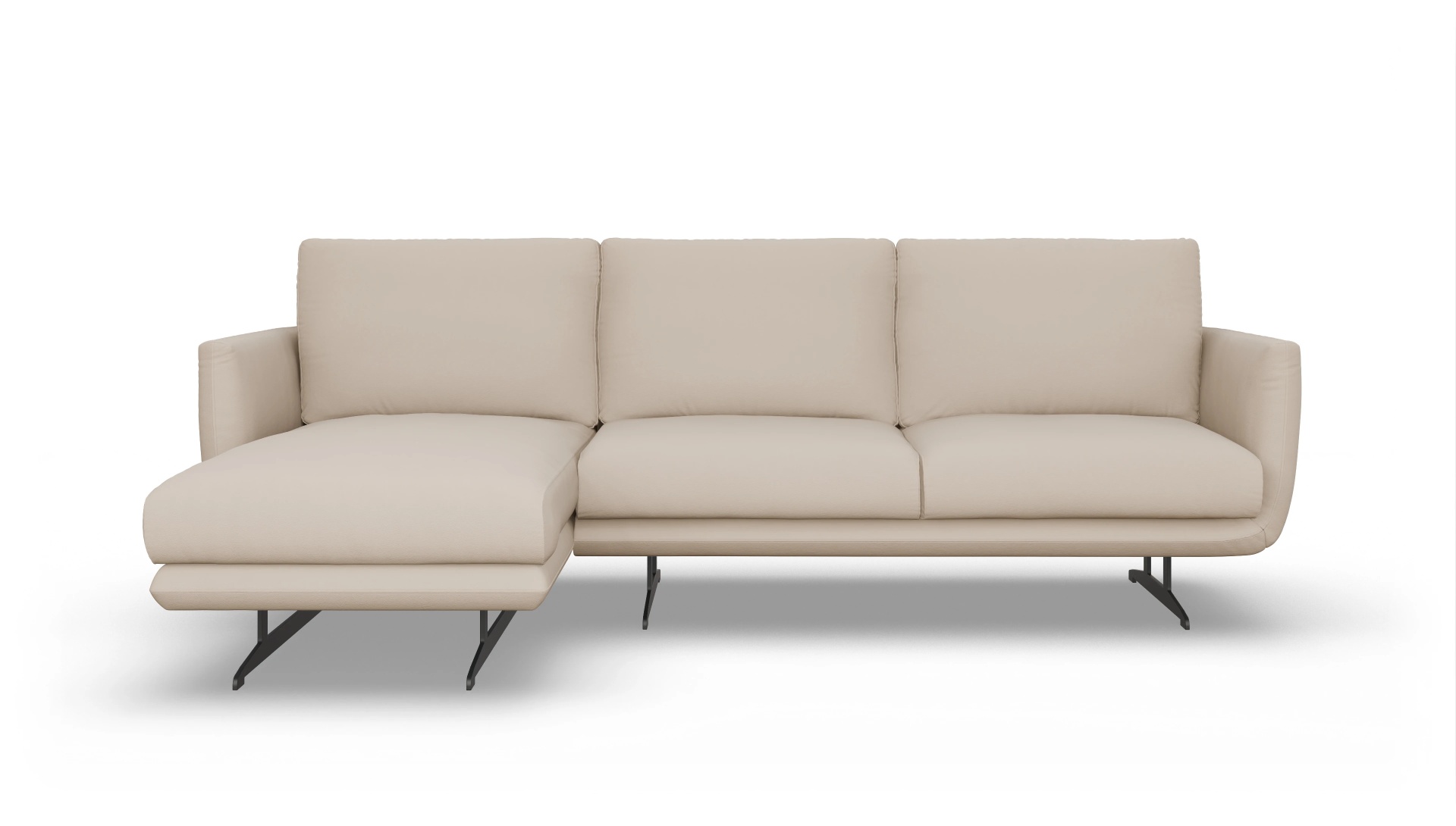 Luxus Ledersofa Boteri Leder beige | VON WILMOWSKY