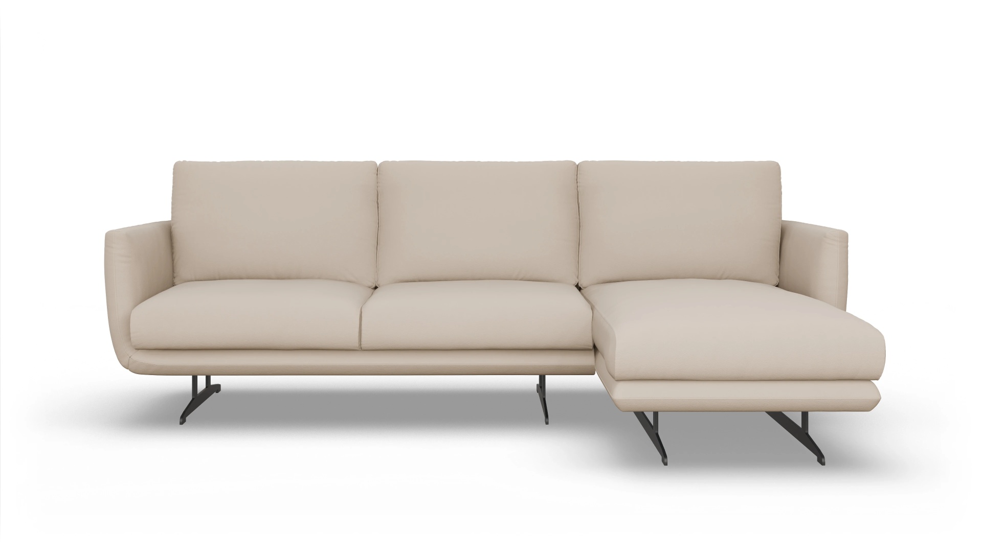 Luxus Ledersofa Boteri Leder beige | VON WILMOWSKY