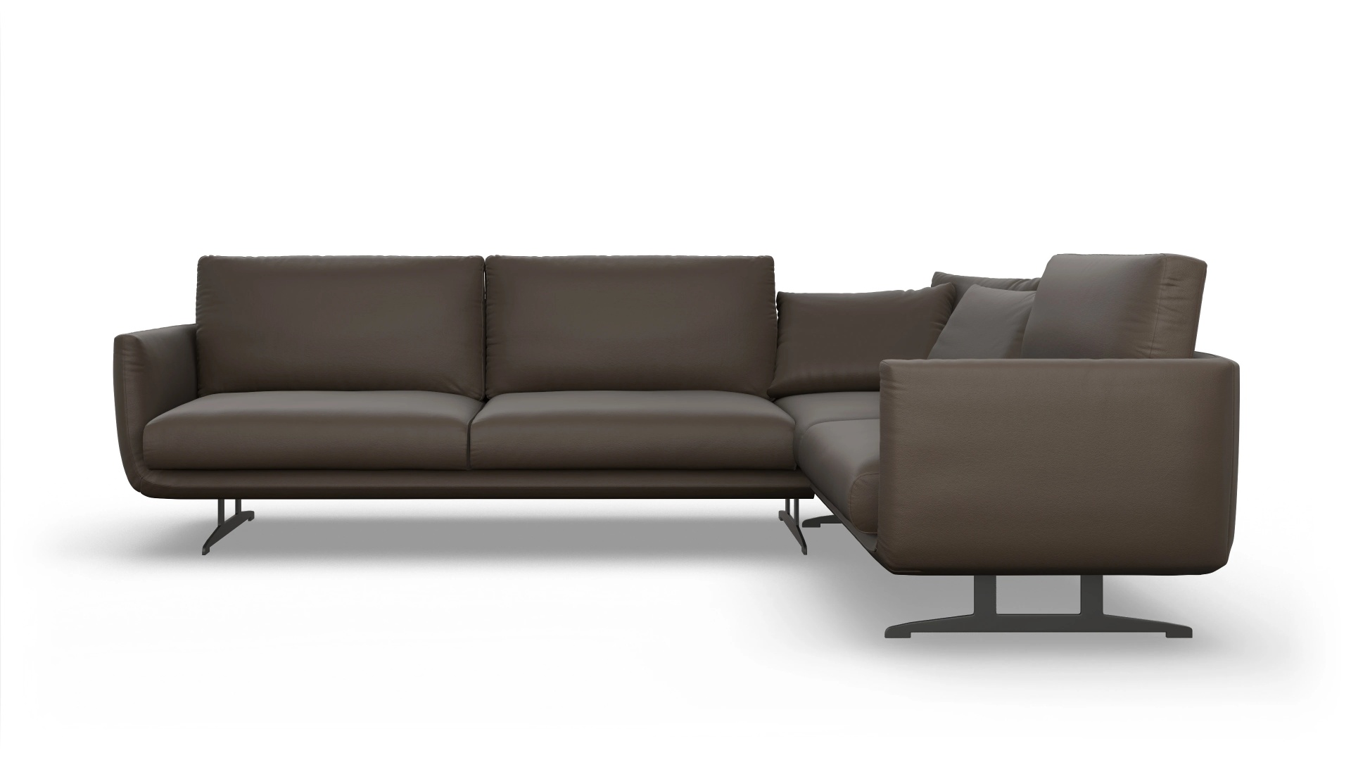 Luxus Ledersofa Boteri Leder braun | VON WILMOWSKY